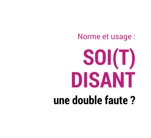 SOI(T) DISANT : une double faute ? | Grevisse.fr