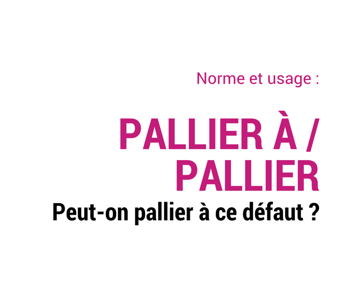 PALLIER À / PALLIER : peut-on pallier à ce défaut ? | Grevisse.fr